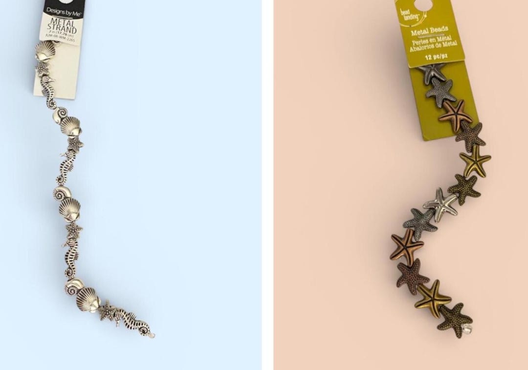 Metal Starfish Spacer Bead Charms, Nautical Charm Strand, Crafts ...