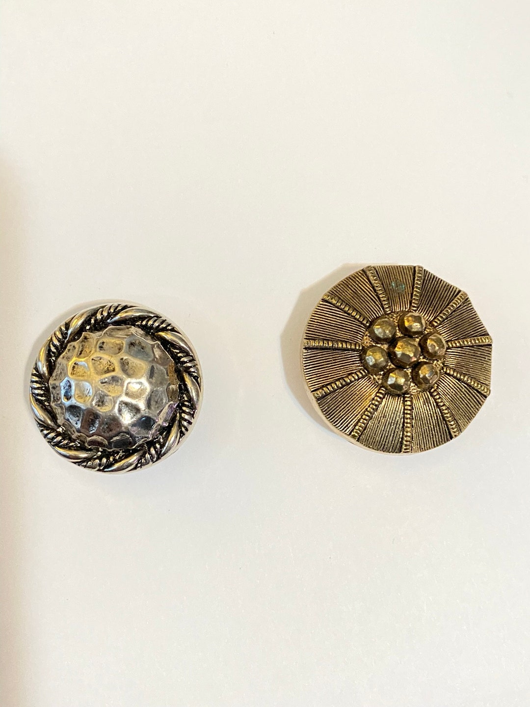 Vintage Button Cover, Retro Style Silver Button Cover, Vintage Bronze ...