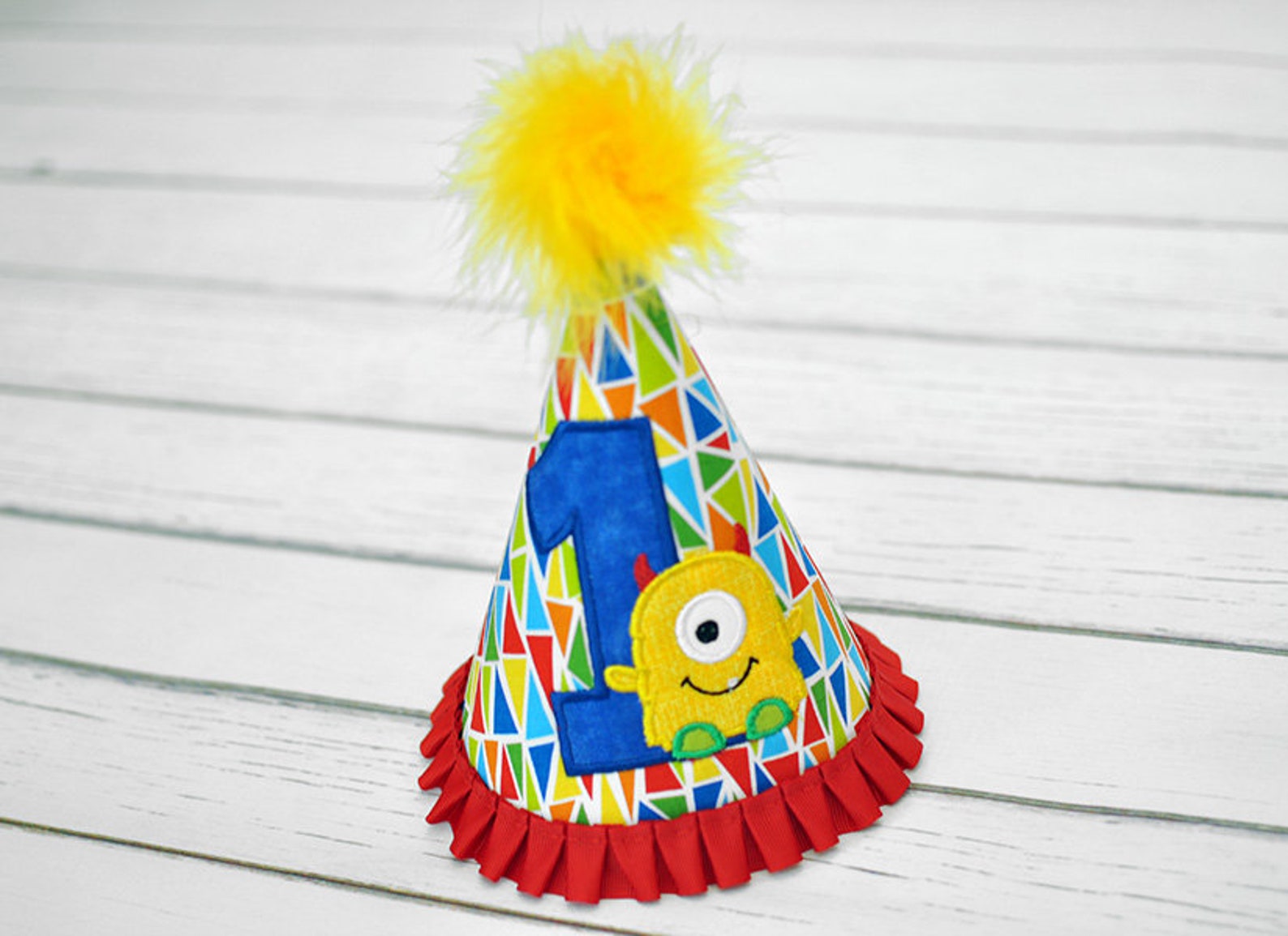 Little Monster Party Hat Red Yellow Blue Green Primary | Etsy
