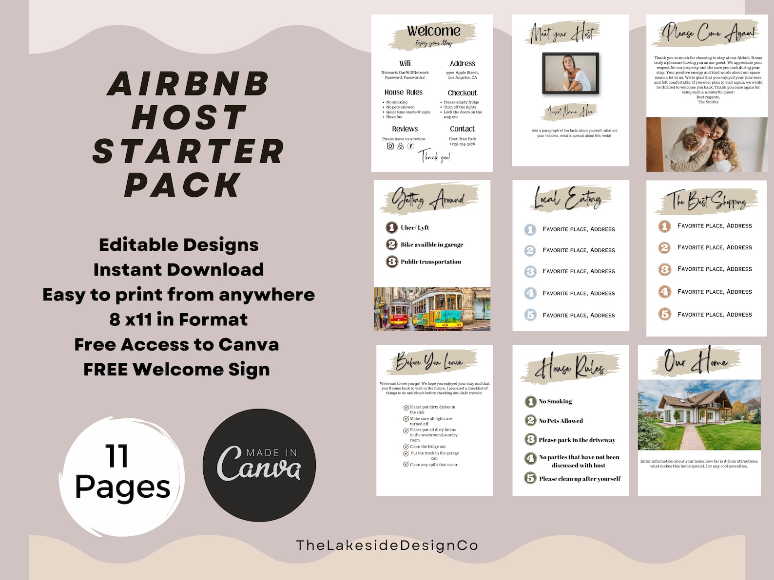Airbnb Welcome Kit Printable Airbnb Welcome Pack Airbnb - Etsy