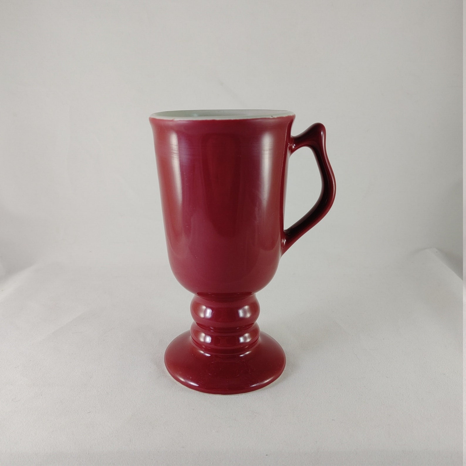 Vintage Hall China Maroon Pedestal Mug 1273, Maroon Coffee Mug ...