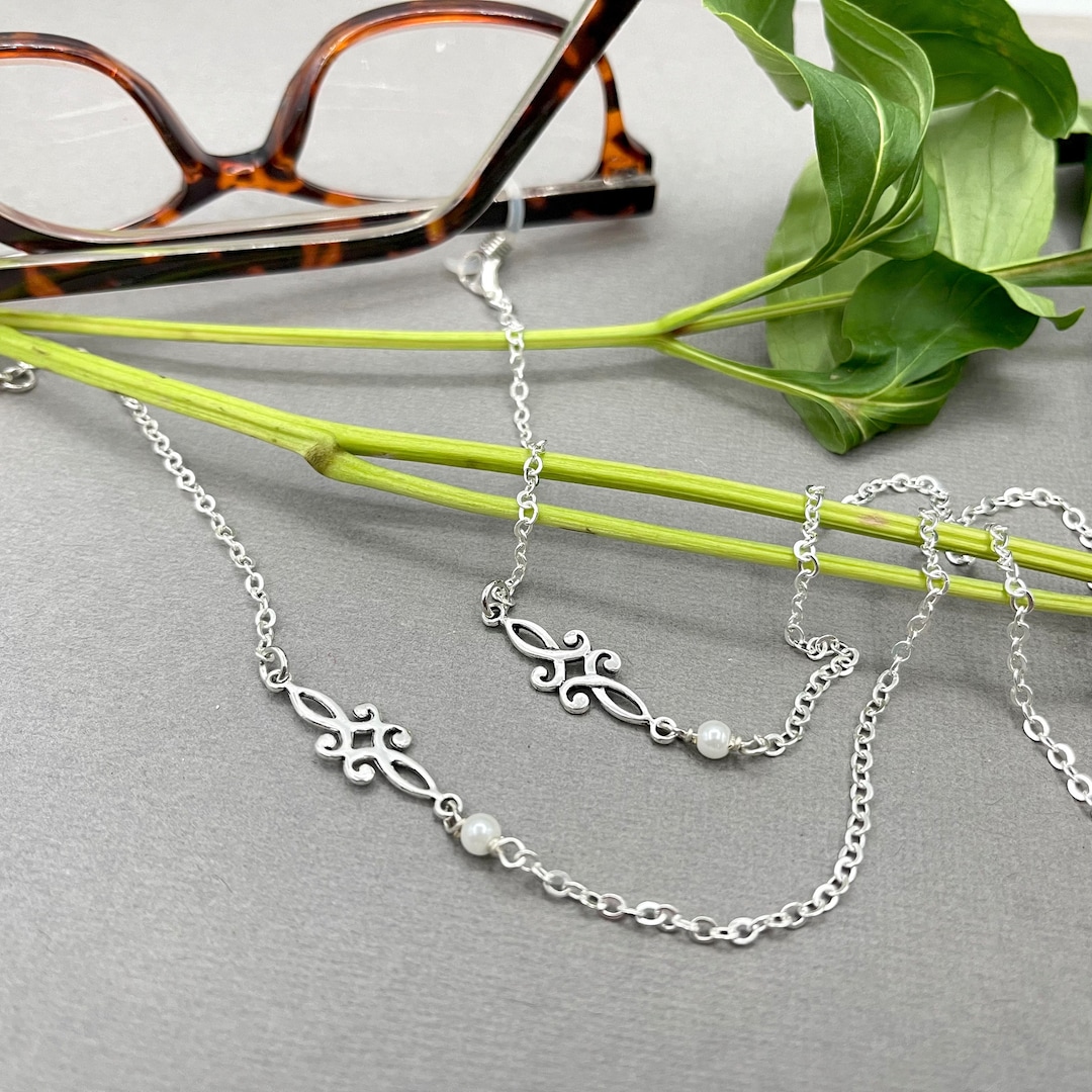 Silver Eyeglasses Chain - Sunglass Necklace - Glasses Chain ...