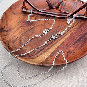 Silver Eyeglasses Chain - Sunglass Necklace - Glasses Chain ...