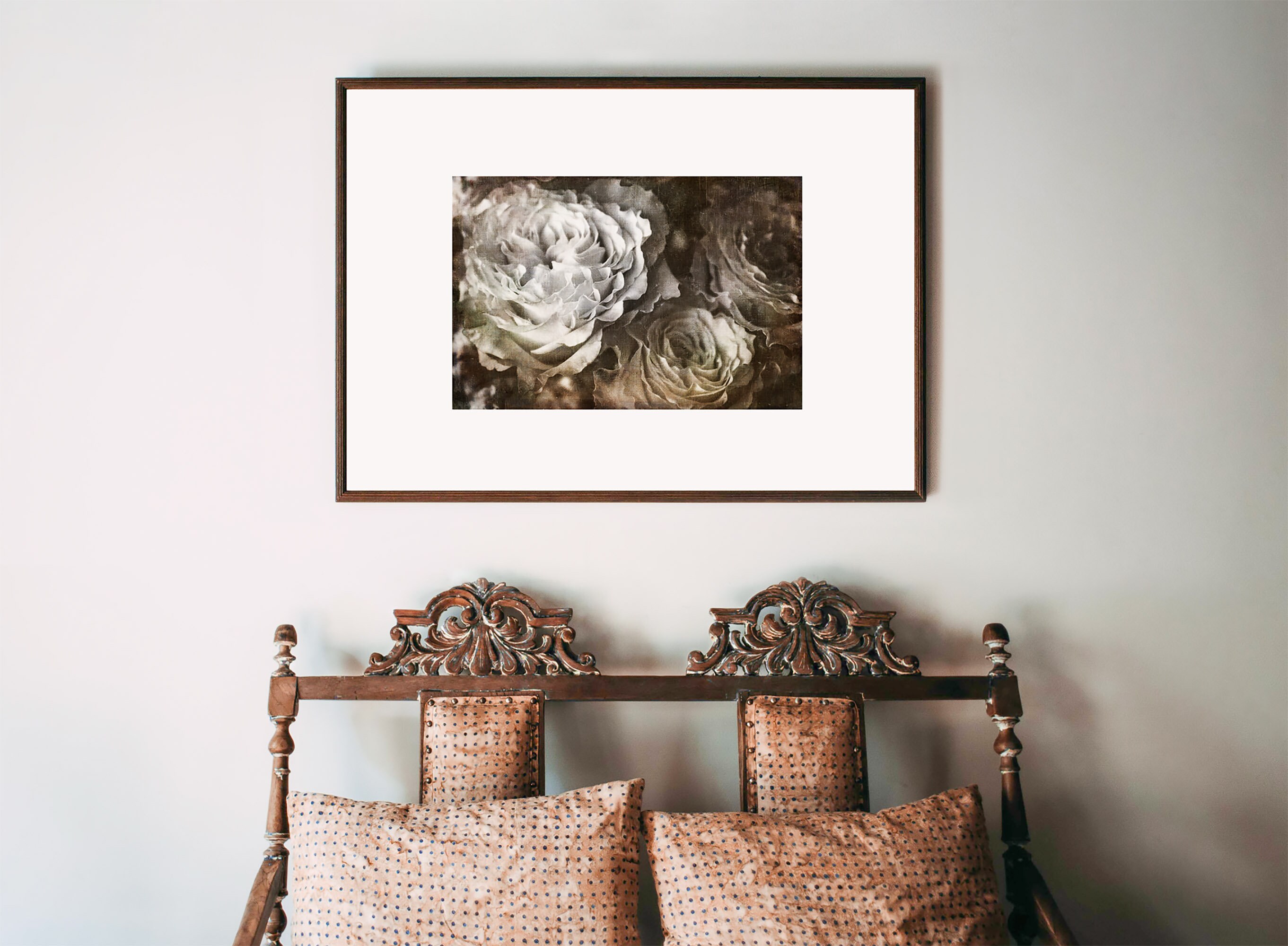 Old World Botanical Print | Rustic Roses Wall Art | Vintage | Sepia ...