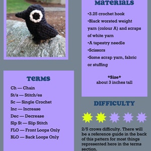 Creeping Crow Crochet PATTERN, Black Birds, Ravens - Etsy