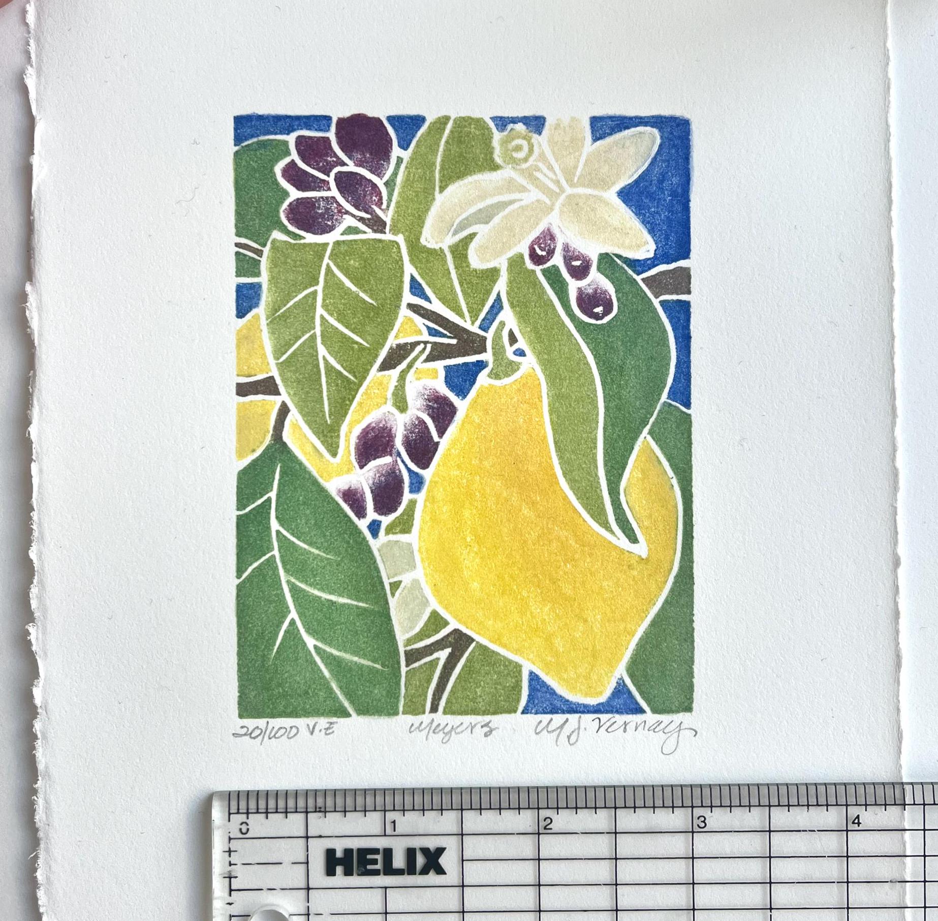 Lemon Woodblock Print,original Woodcut Artwork,handmade Blockprint ...