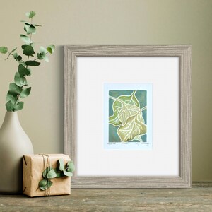 Autumn Leaves Woodcut Print,nature Woodblock,original Art White-line ...