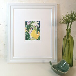 Lemon Themed Woodblock Print, Lemon Tree Art, Original Woodcut ...