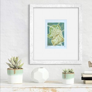 Autumn Leaves Woodcut Print,nature Woodblock,original Art White-line ...