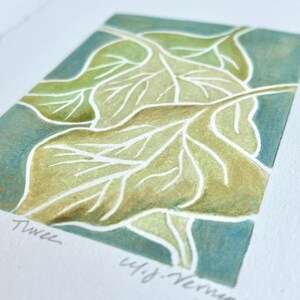 Autumn Leaves Woodcut Print,nature Woodblock,original Art White-line ...