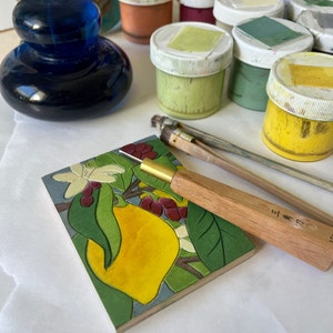 Citrus Art,woodblock Print,lemon Tree Art Original Woodcut,handmade Art ...