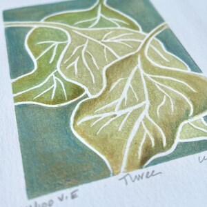 Autumn Leaves Woodcut Print,nature Woodblock,original Art White-line ...