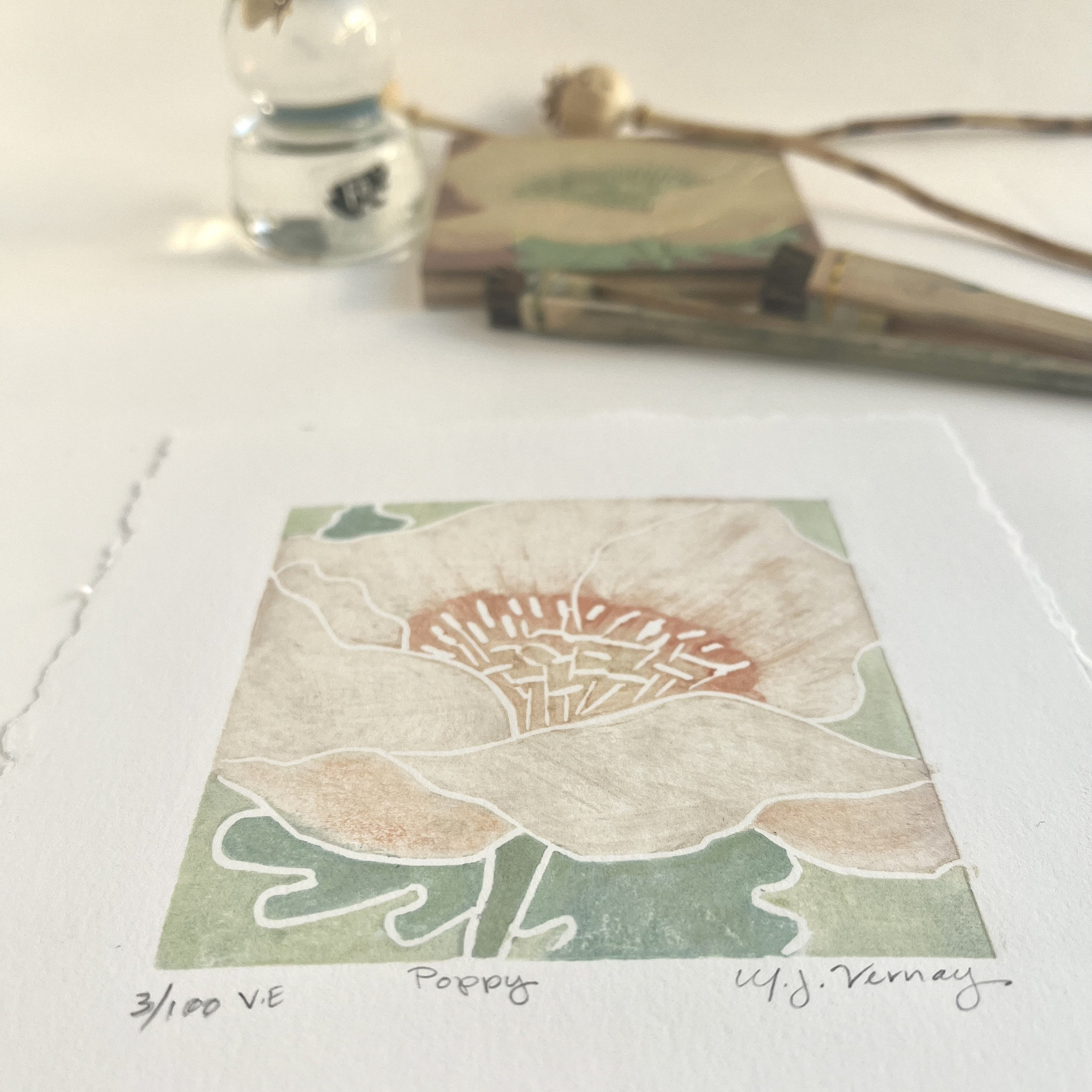 Poppy Print Wall Art,woodcut Art,woodblock Print,poppy Wall Decor ...