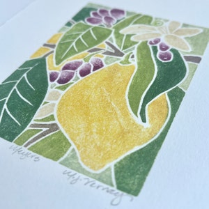 Citrus Art,woodblock Print,lemon Tree Art Original Woodcut,handmade Art ...