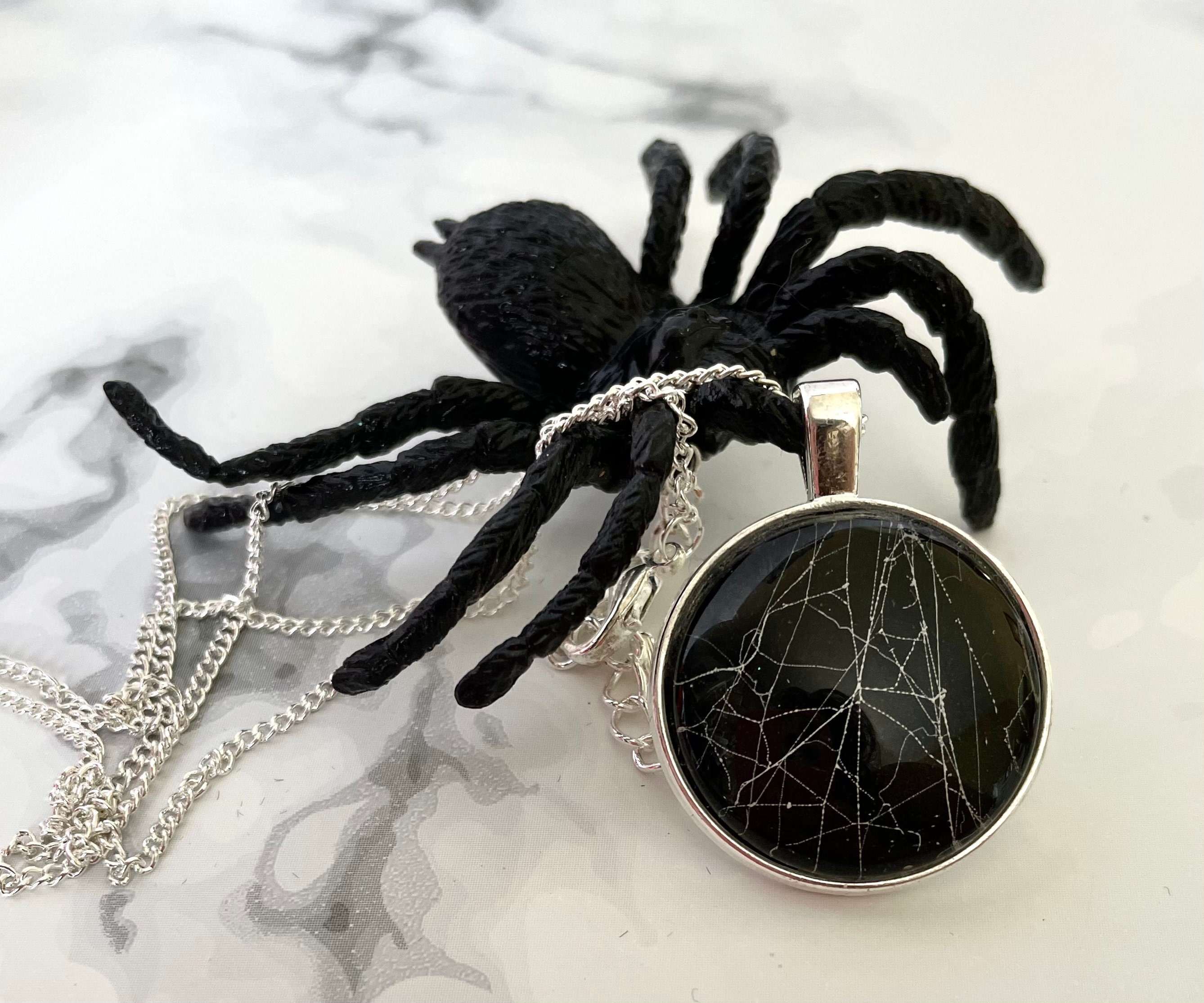 Ethically Preserved Spider Web Pendant - Etsy