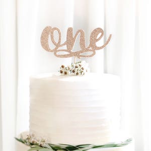 One Cake Topper,glitter Gold Cake Topper,1st Birthday Glitter Cake ...