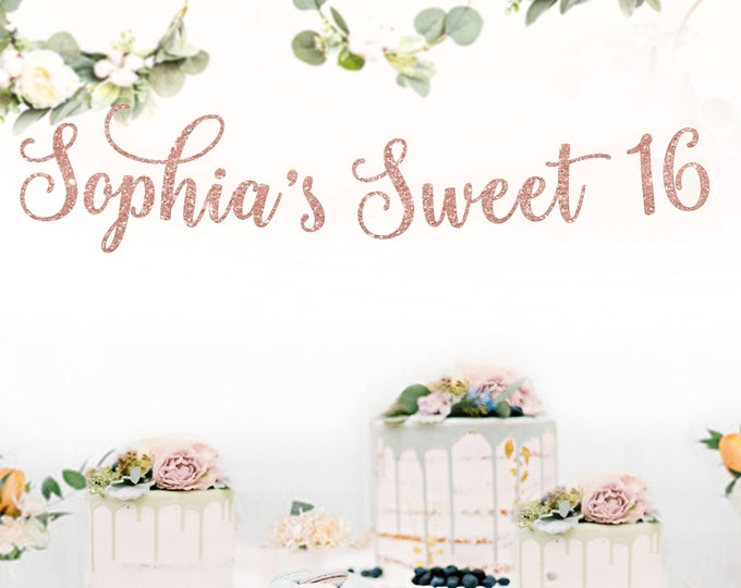 Sweet 16,16th Birthday Party Banner, Sweet 16th, 16th Birthday Party ...