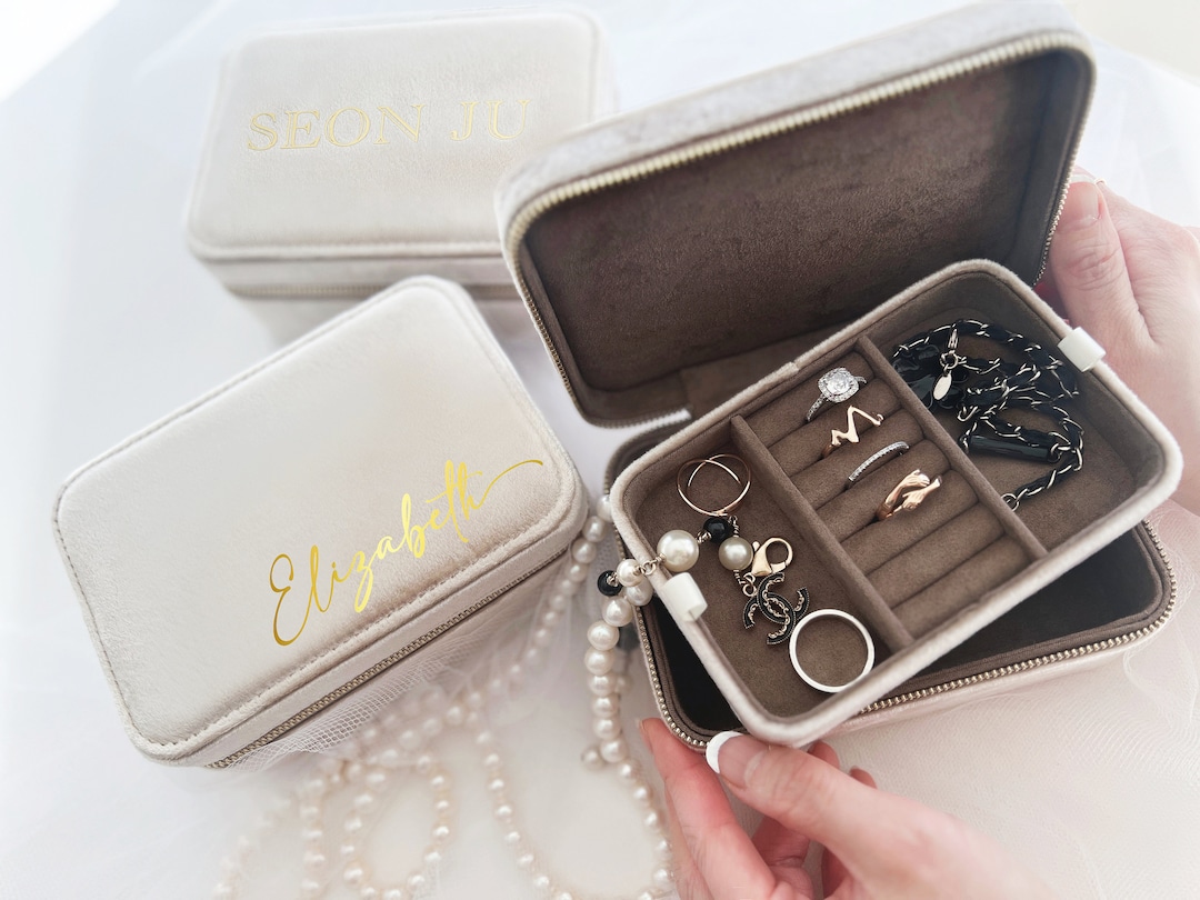 Large Size Custom Jewelry Case, Two Layer Italian Velvet Jewelry Box ...