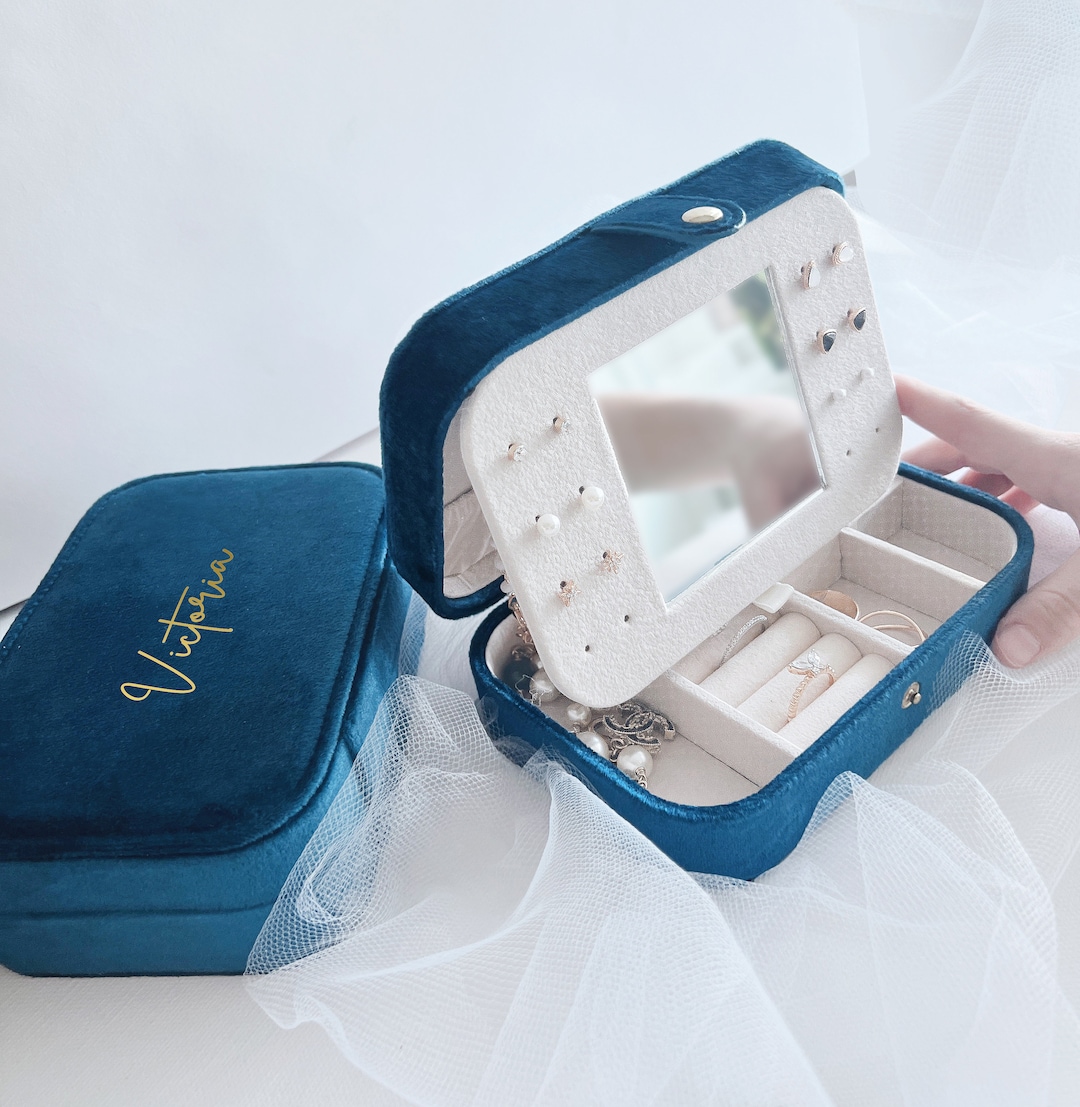Large Size Custom Jewelry Case, Two Layer Italian Velvet Jewelry Box ...