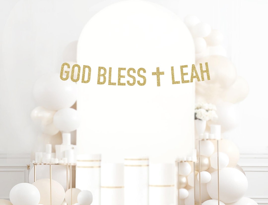 God Bless Banner, Personalized God Bless Banner, Baptism Banner ...