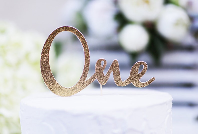 ONE Cake Topper, Glitter Cake Topper,gold Cake Toppers, Personalized ...