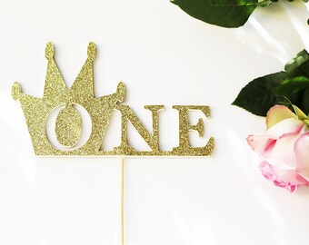 ONE Cake Topper, Glitter Cake Topper,gold Cake Toppers, Personalized ...