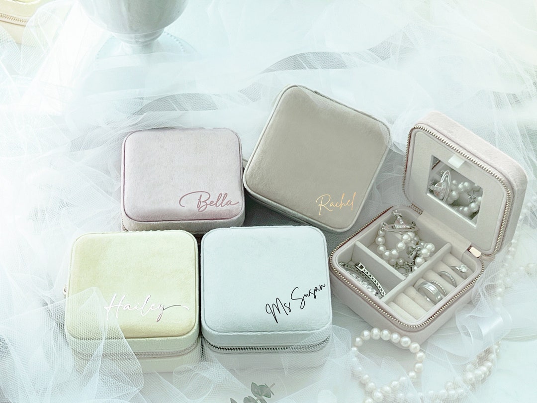 Monogram Square Jewelry Box,personalized Jewelry Box,bridesmaid Gift ...