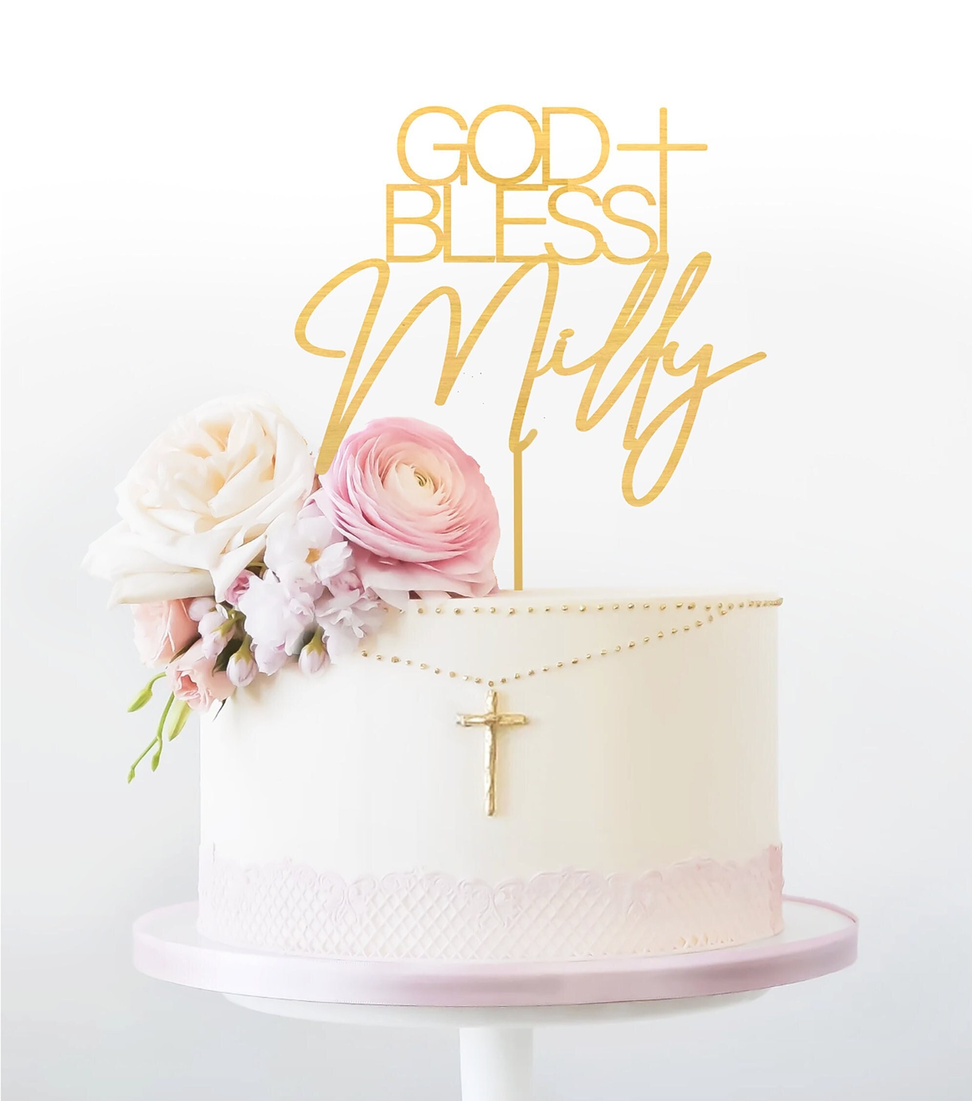 God Bless Cake Toppers, First Communion Topper, Baptism Topper, Custom ...