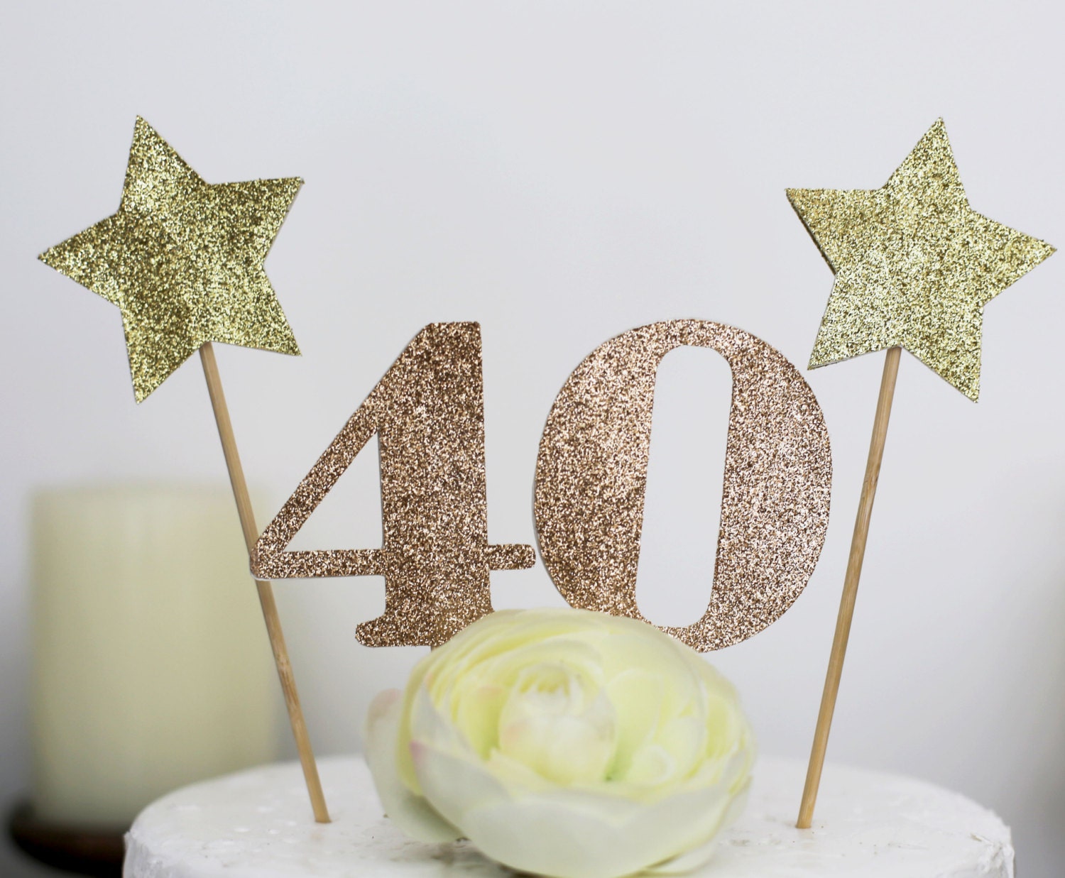 40 Cake TopperGlitter Cake toppers 40th Birthday Party | Etsy