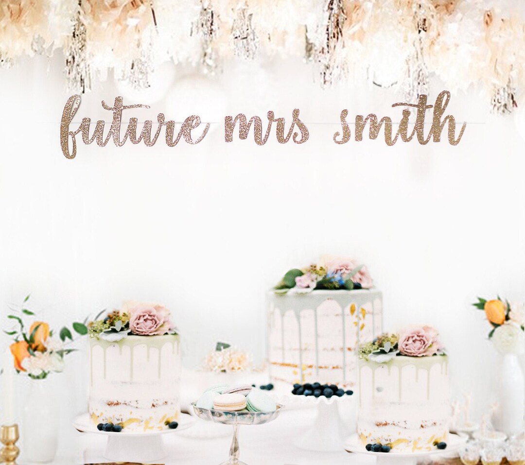 Future Mrs Banner,bridal Shower Name Banner,rose Gold Banner,bridal ...