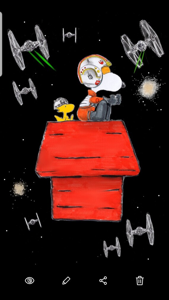 STAR WARS SNOOPY X-Wing Tie Fighter Woodstock Fan Art Print | Etsy