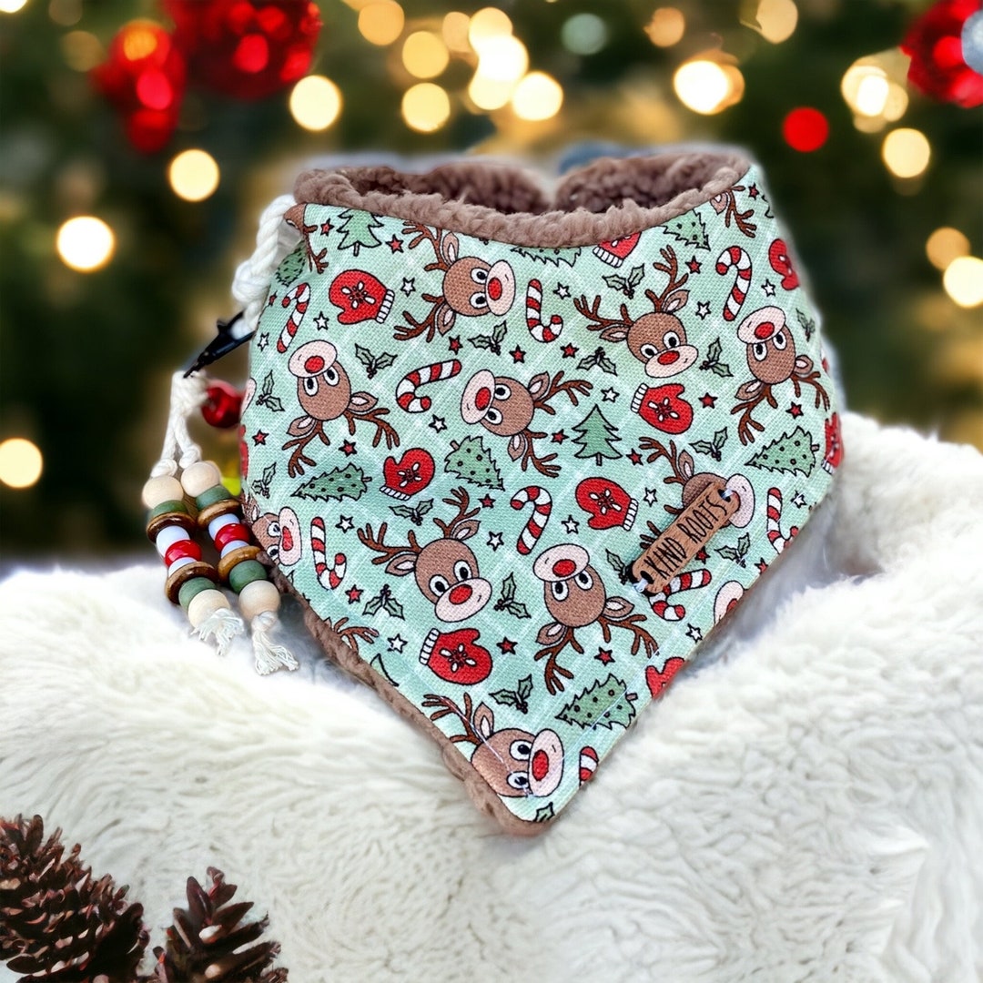 Christmas Reindeer Dog Bandana Holiday Dog Bandanas Warm Dog Clothes ...