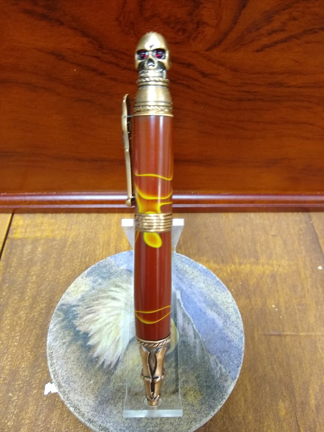 Skull Pen Made From Hellfire Acrylic - Etsy