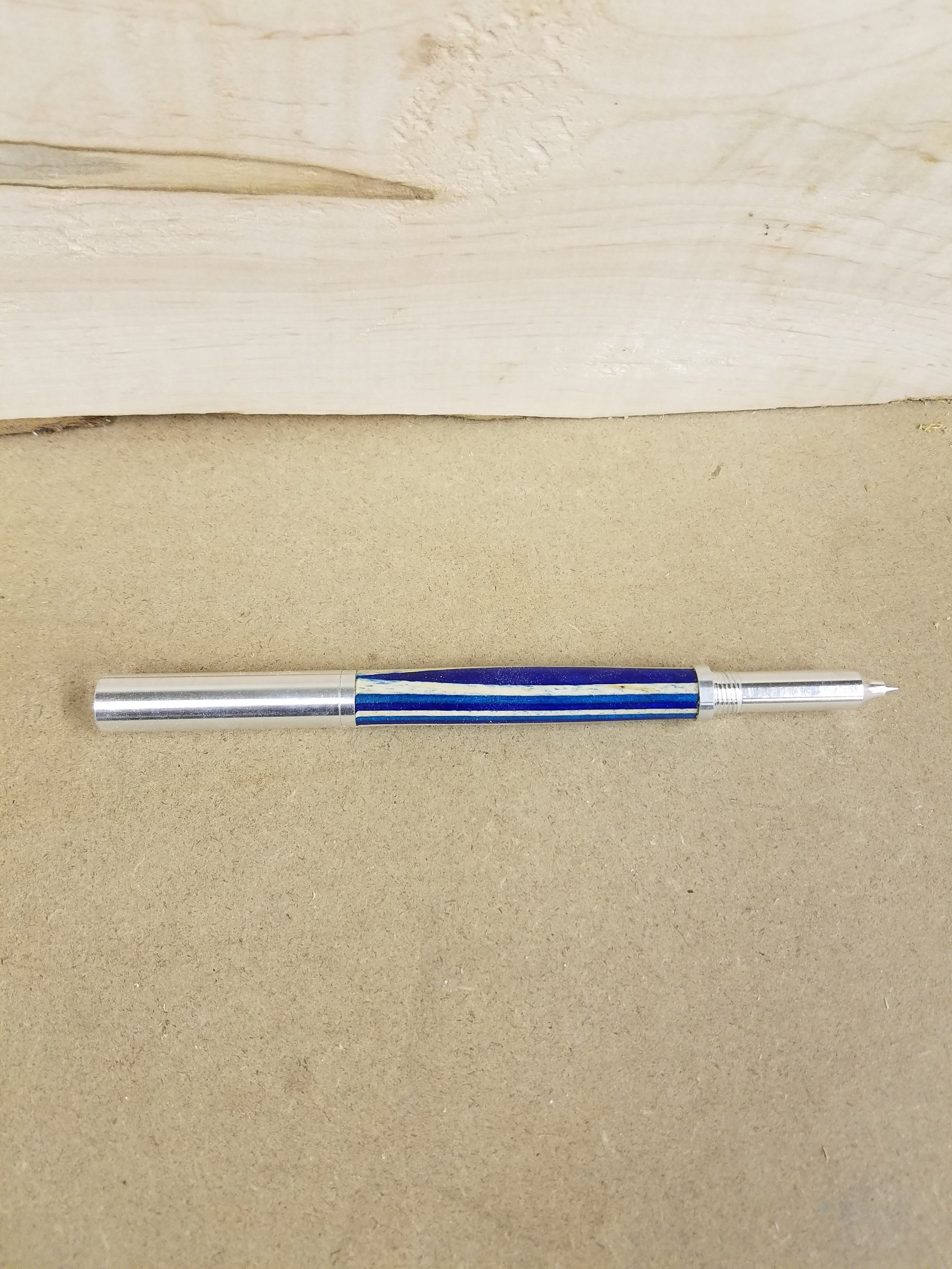 RAW pen made from blue and white spectraply | Etsy
