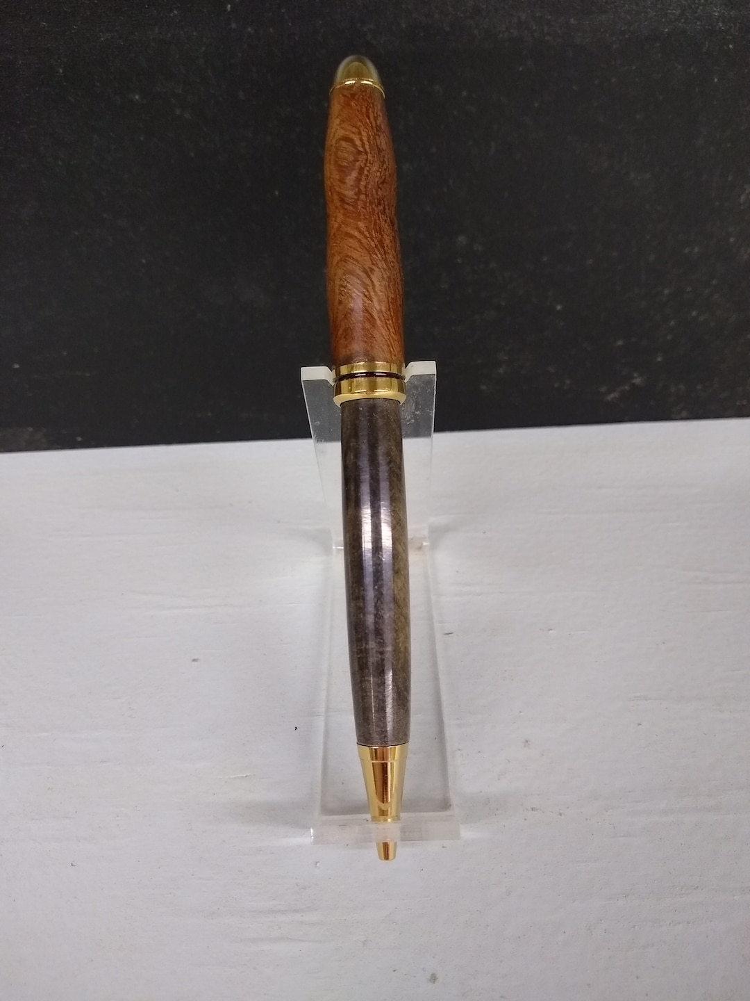 Mont Blanc Style Euro Twist Pen Made From Dyed Green Box Elder Burl and ...