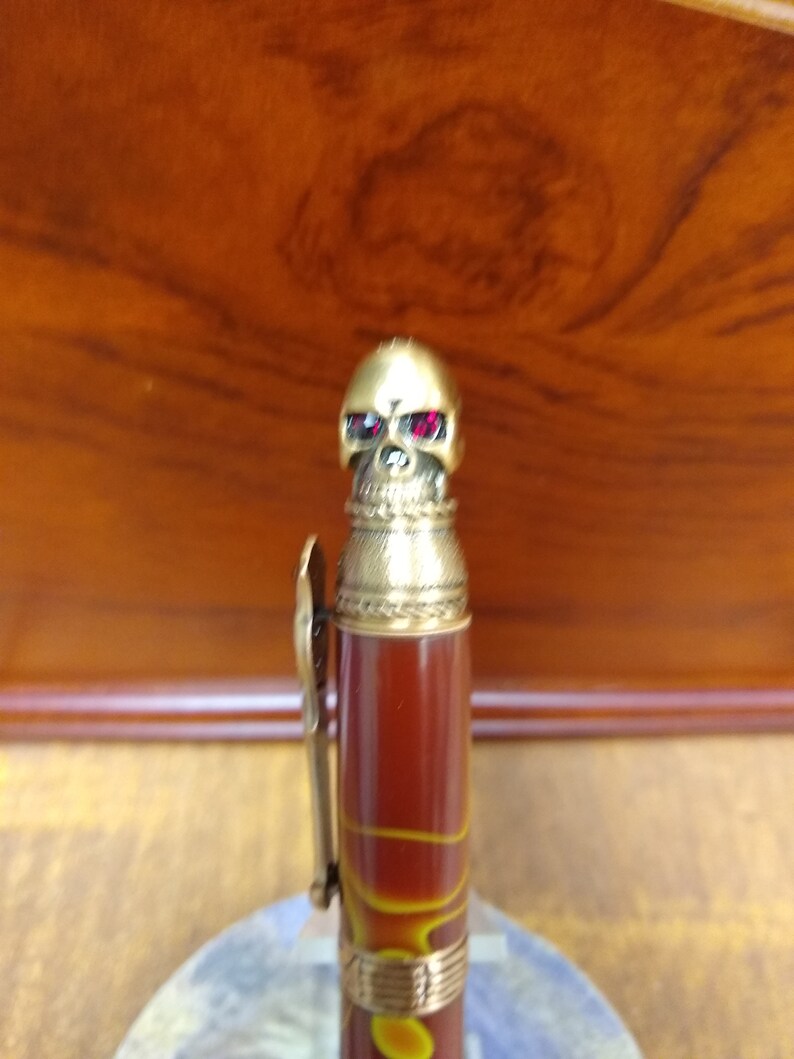 Skull Pen Made From Hellfire Acrylic - Etsy