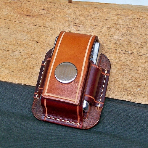 ZIPPO Lighter With Leather Key Fob Case - Etsy