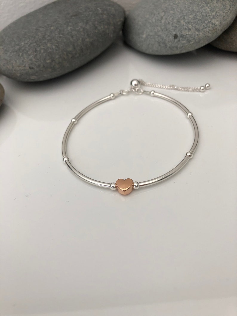 Sterling Silver Heart Bracelet. Heart Bracelet . Gifts for | Etsy