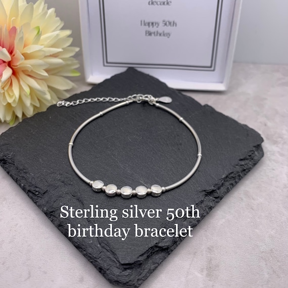 50th Birthday Bracelet. 50th Birthday Gift. Special Birthday - Etsy