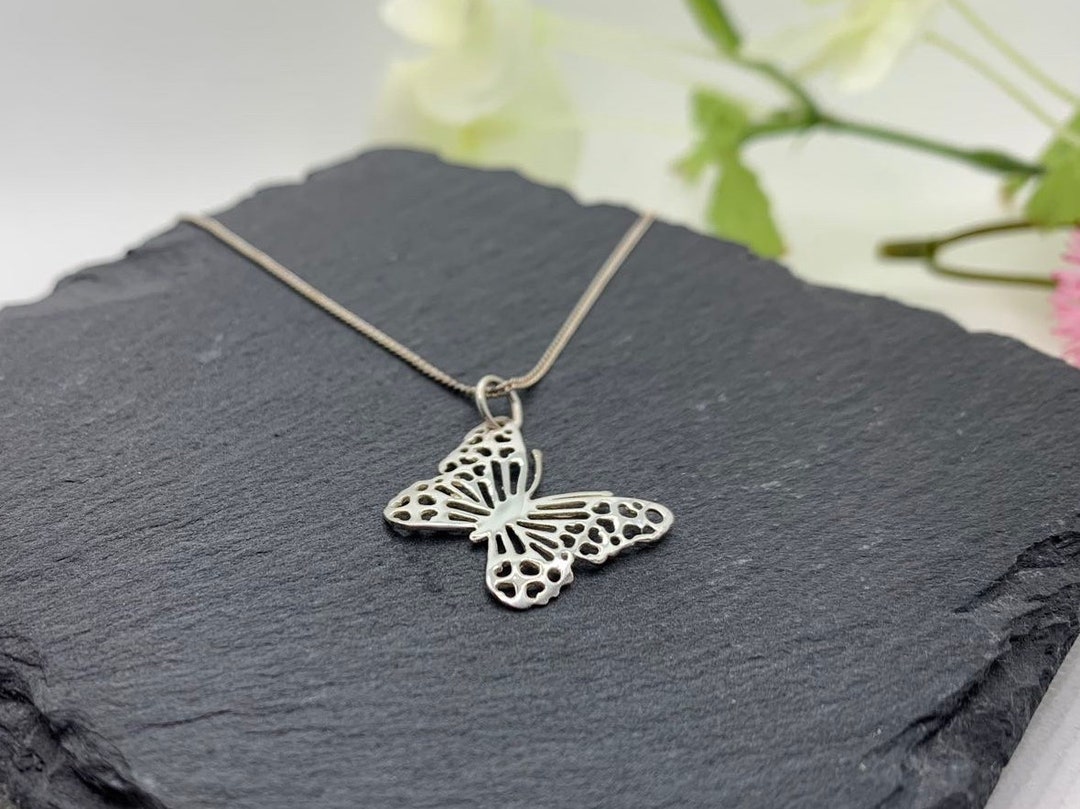 Sterling Silver Butterfly Necklace. Silver Butterfly Pendant. Butterfly Jewellery. Delicate Butterfly Necklace. Silver Butterfly Jewellery. Etsy