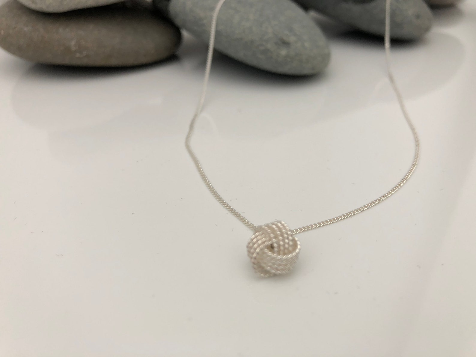 Silver love knot. Love knot necklace. Love knot jewellery. | Etsy