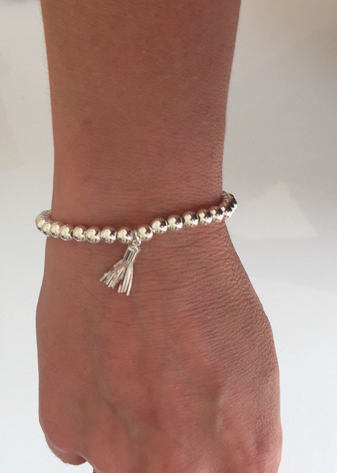 Sterling Silver Tassel Bracelet. Silver Tassle Bracelet. Plain Silver ...