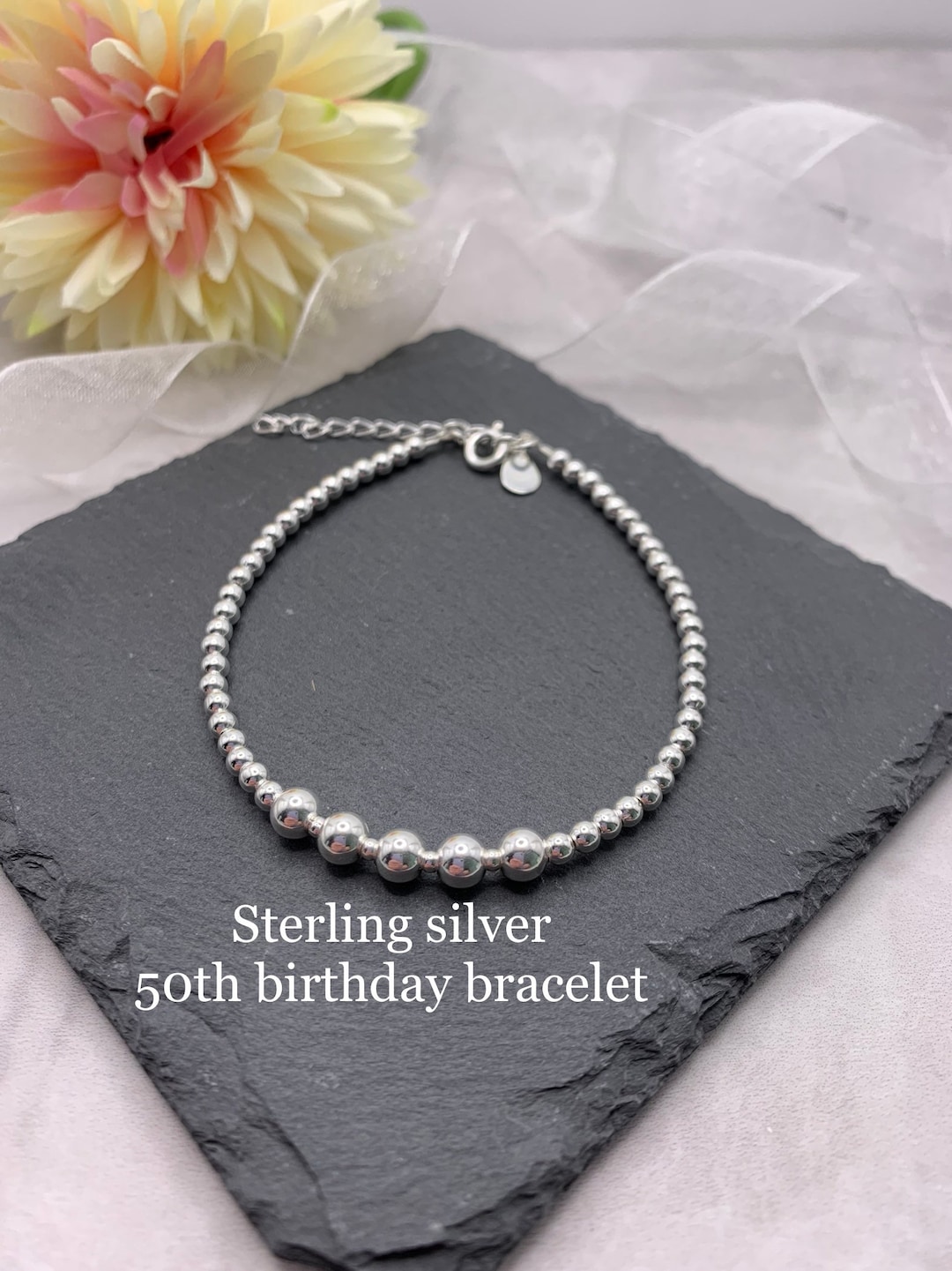 50th Birthday Bracelet. 50th Birthday Gift. Special Birthday Present ...