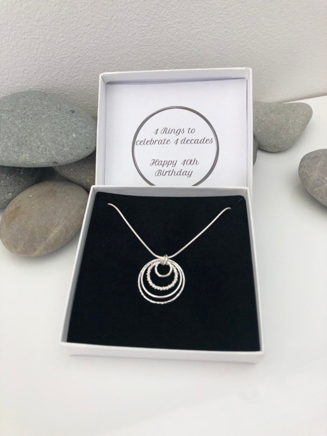 Sterling Silver 40th Birthday Necklace. 40th Birthday Gift. 40th ...