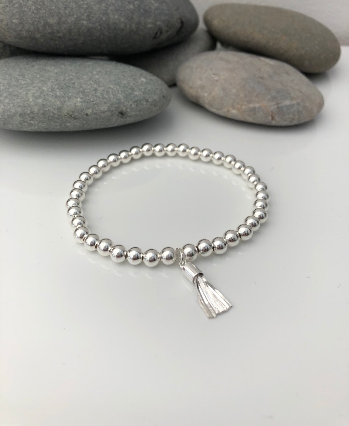 Sterling Silver Tassel Bracelet. Silver Tassle Bracelet. Plain Silver ...