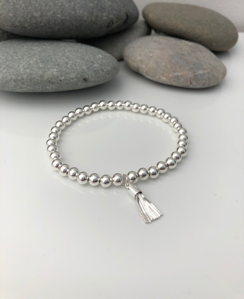 Sterling Silver Tassel Bracelet. Silver Tassle Bracelet. Plain Silver ...