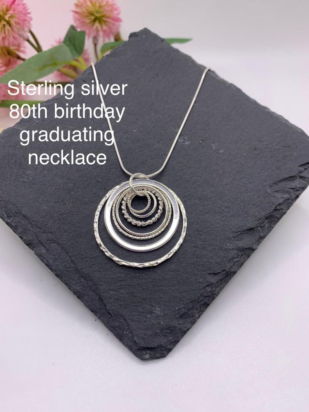925 Silver Necklace 80th Birthday Gifts For Women Decades Necklace ...