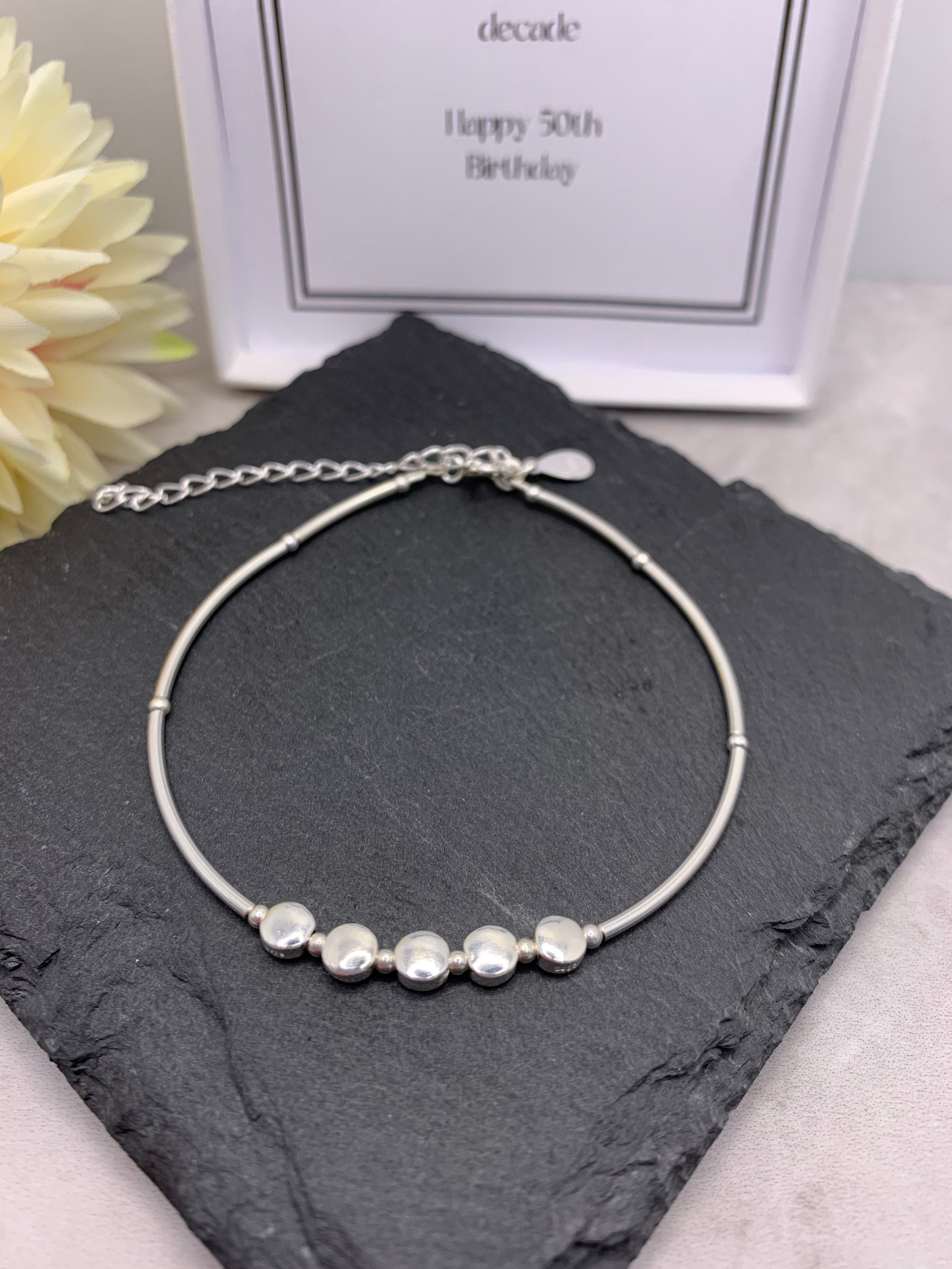 50th Birthday Bracelet. 50th Birthday Gift. Special Birthday Present ...