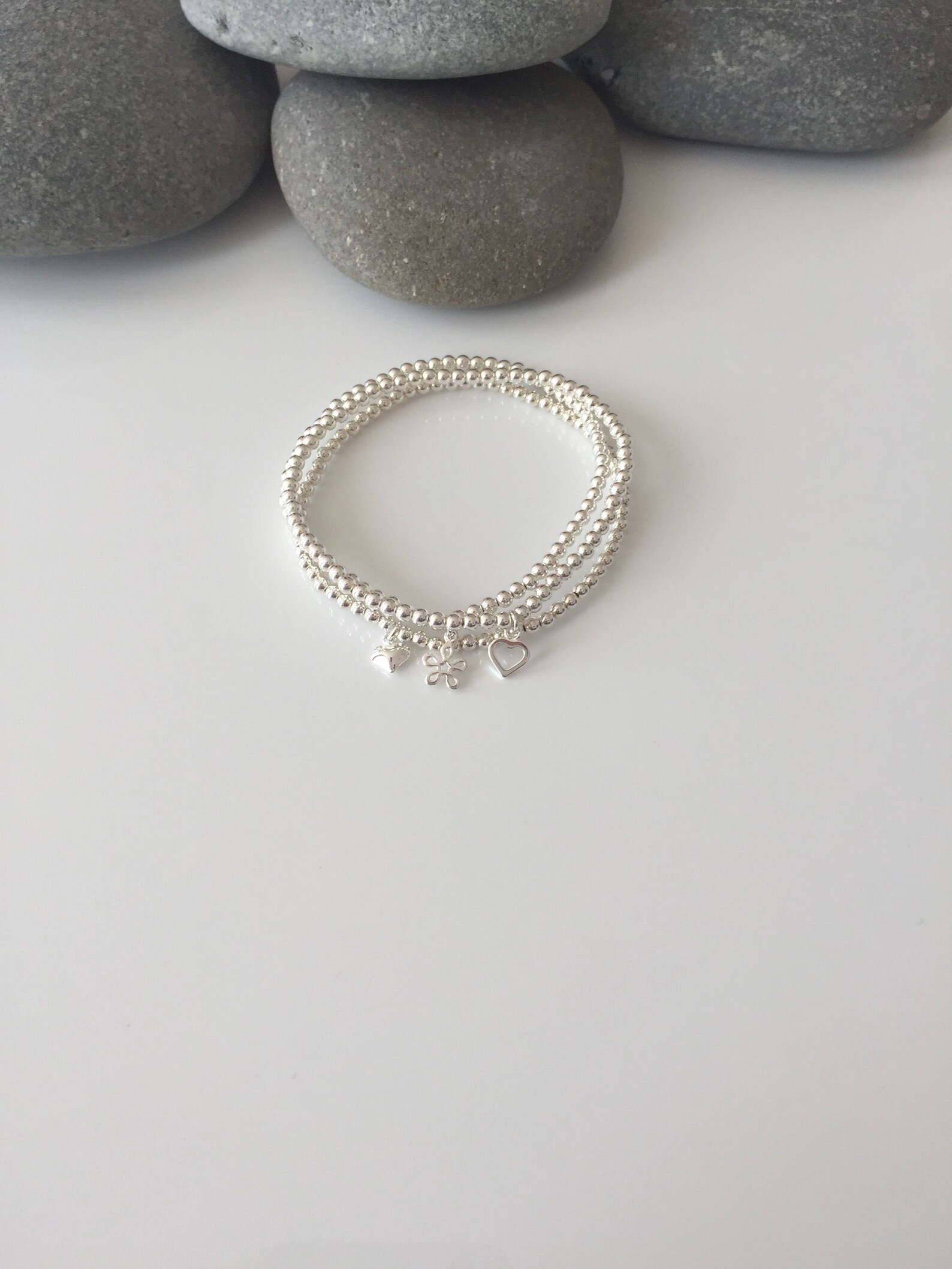 Sterling Silver Stacking Bracelets. Set of 3. Delicate - Etsy UK