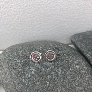 Sterling Silver Button Stud Earrings. Silver Button Earrings. Button ...